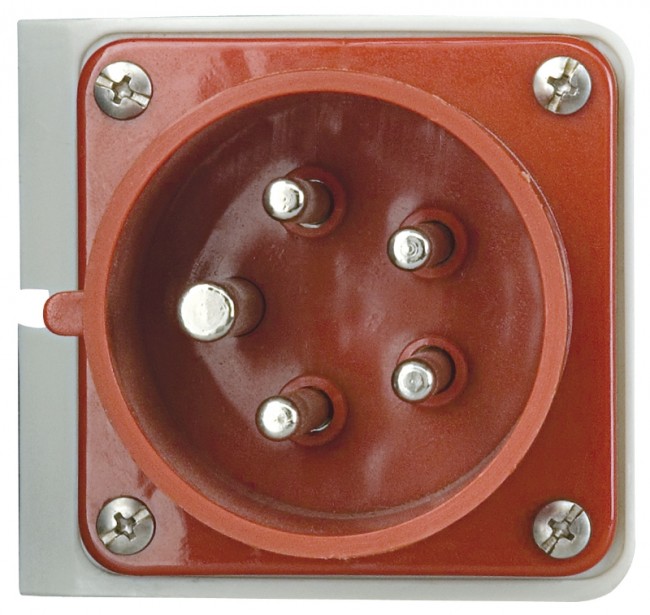 19" panel med 1 stk. 400V 32Ah CEE han og relæ