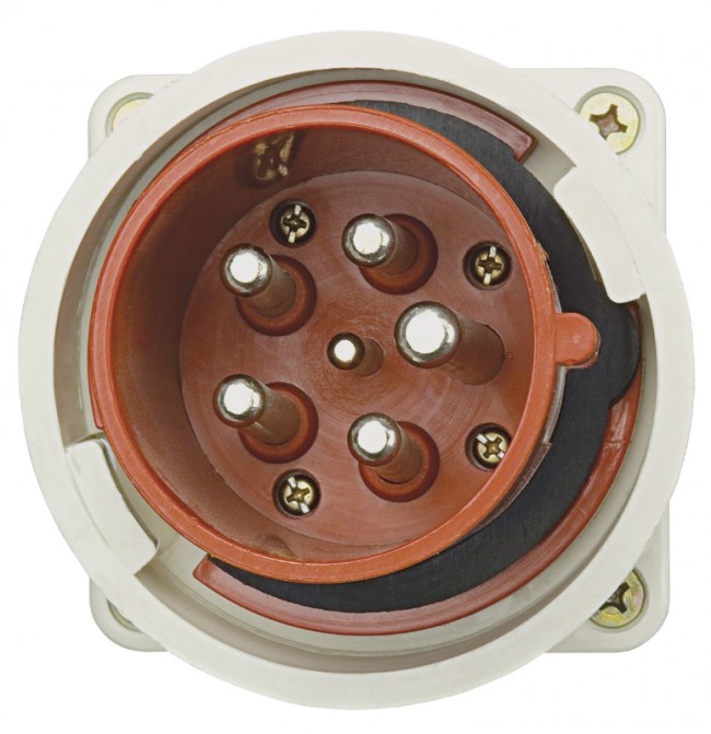 19" panel med 1 stk. 400V 63Ah CEE han og relæ