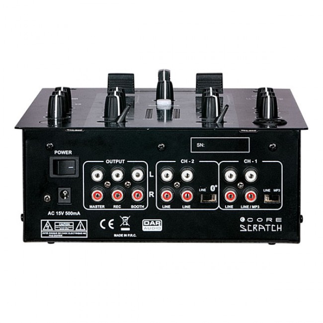CORE Scratch 2ch DJ mixer m. Bluetooth