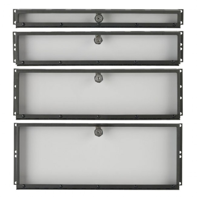 19" nix pille panel 1U med klar PVC plade og lås