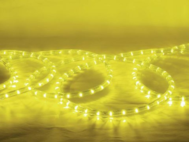LED lysslange 13mm gul, rulle med 44 meter